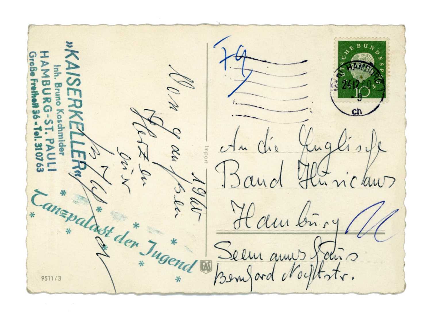 Lot 373 - Rory Storm And The Hurricanes Postcard