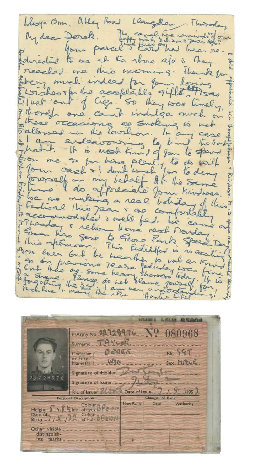 Lot 377 - Derek Taylor British Army Identity Card And